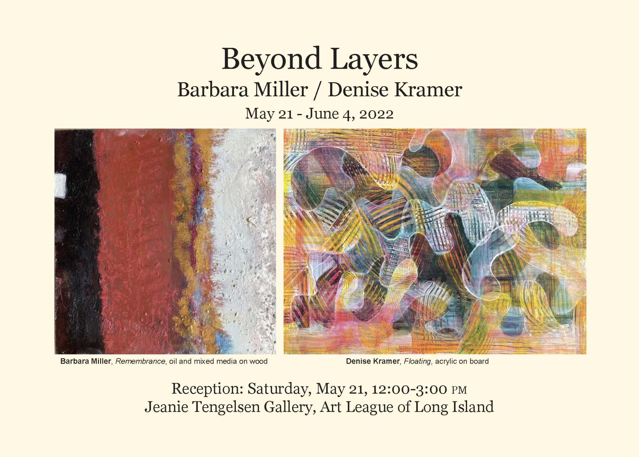 Beyond Layers: Barbara Miller/Denise Kramer - Art League LI